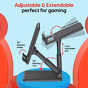 TALK WORKS Nintendo Switch Lite Stand - Folding Tabletop and Desktop Stand Display Holder Compatible with Nintendo Switch Lite - Adjustable Viewing Angle and Sturdy Base with Non-Slip Pad
