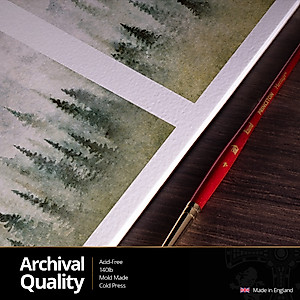 St. Cuthberts Mill Bockingford Watercolor Paper Pad - 10x7-inch White Water Color Paper for Artists - 12 Sheets of 140lb Cold Press Watercolor Paper for Gouache Ink Acrylic Charcoal and More