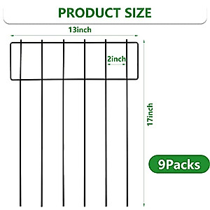 MZYOUHUO 9 Packs Animal Barrier Fence - No Dig Bottom Fence Barrier Rustproof Metal Wire for Dog Rabbits Ground Stakes Defense and Outdoor Patio,17 in(H) X 9.7 Ft(L)