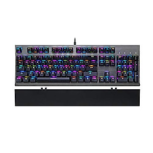 Gaming Keyboard Gaming Keyboard 104 Keys Blue Switch Anti-Ghosting RGB Backlit Mechanical Gaming Wired Keyboard Full Color Backlit System Mechanical Gaming Keyboard ( Color : Black , Size : One size )