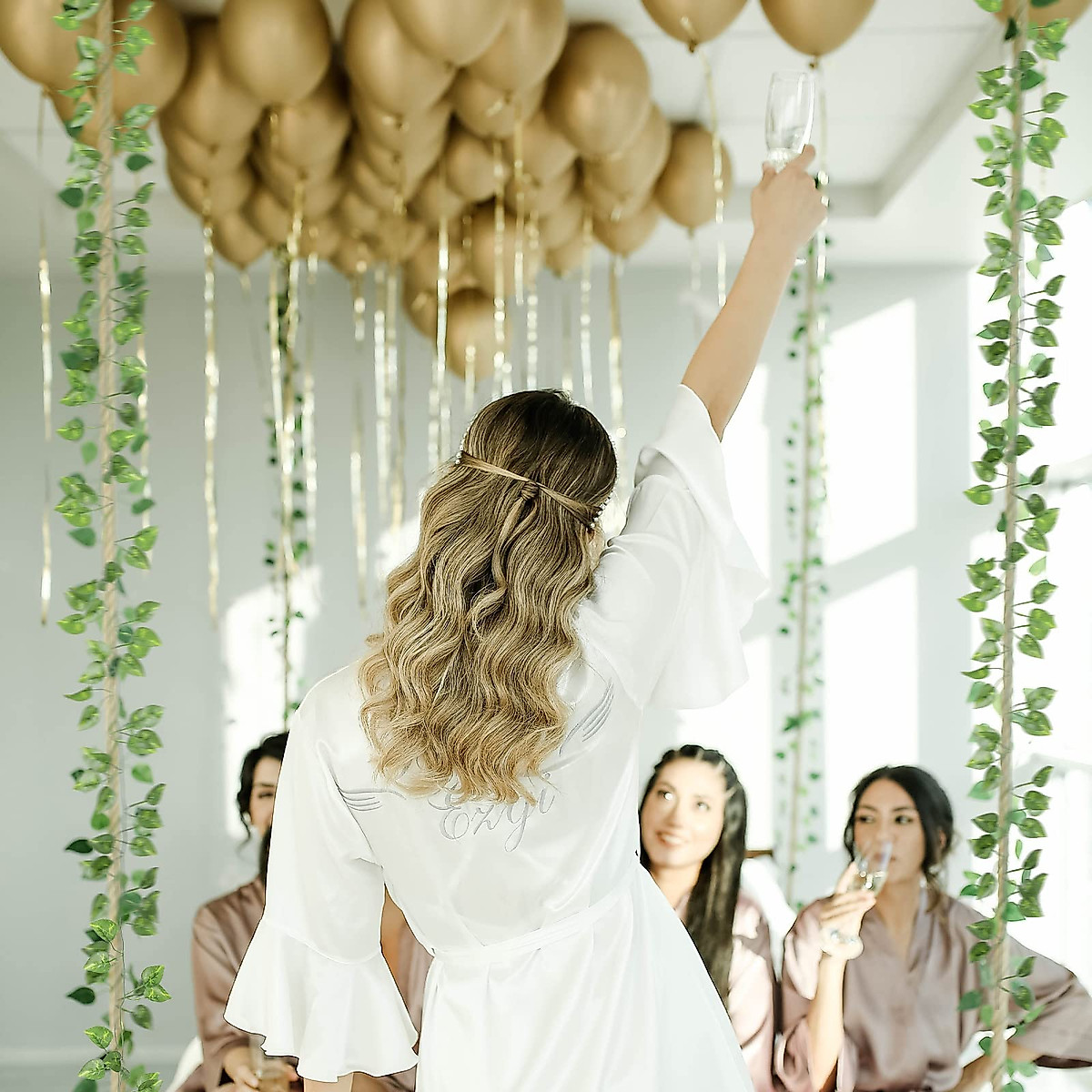 Tbestmax 315 Feet 48 Pack Artificial Ivy Leaf Plants, Green Vine Leaves, Greenery Hanging Garland, Fake Foliage Flowers for Home Kitchen Garden Office Wedding Wall Decor