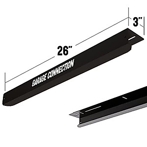 Overhead Garage Storage Bin Rack - Ceiling Bracket for Holding Gallon Tote - Organization Steel Black Shelving and Track (2 Pack)