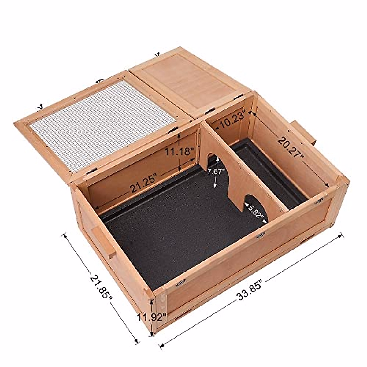 unipaws Tortoise House with Tray, Tortoise Enclosure with Reptile Carpet and Food Bowls for Small Animals, Indoor and Outdoor Medium Habitat, Anti-Corrosion and Moisture Proof