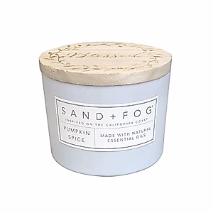 Sand + Fog Scented Candle - Pumpkin Spice – Additional Scents and Sizes – 100% Cotton Lead-Free Wick - Luxury Air Freshening Jar Candles - Perfect Home Decor – 12oz