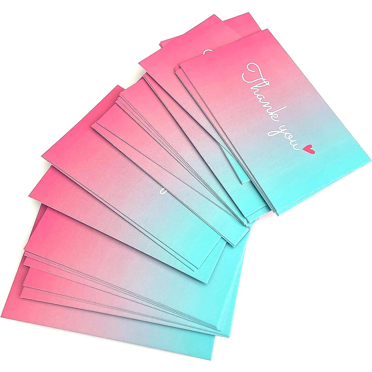 RXBC2011 500 Little Thank You Cards Gold Heart Design Bulk Thank you Notes for All Occasions 3.5 x 2 Inch Multicolor