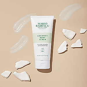 Mario Badescu Coconut Body Scrub for All Skin Types | Body Scrub that Softens and Smoothes |Formulated with Niacinamide & Salicylic Acid| 6 OZ