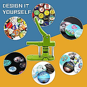Onetuon Button Badge Maker Machine kit 37mm (1-1/2 inch) DIY Pin Button Maker Press Machine Badge Punch Press with Free 100pcs Button Parts&Pictures&Circle Cutter (1-1/2INCH (37MM))