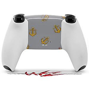 WraptorSkinz Skin Wrap compatible with Sony PS5 DualSense Controller Anchors Away Gray (CONTROLLER NOT INCLUDED)