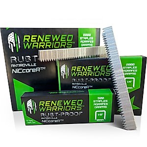 Rustproof Staples T/50 Staples Fasteners (T/50 Type - 1/4" Leg, 500 Qty - Niccore RustProof)