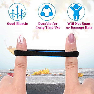 Anezus 50 Pcs Thick Black Hair Ties Large Elastics Bulk Hair Ties Stretch Hair Bands Ponytail Holders for Thick Heavy and Curly Hair