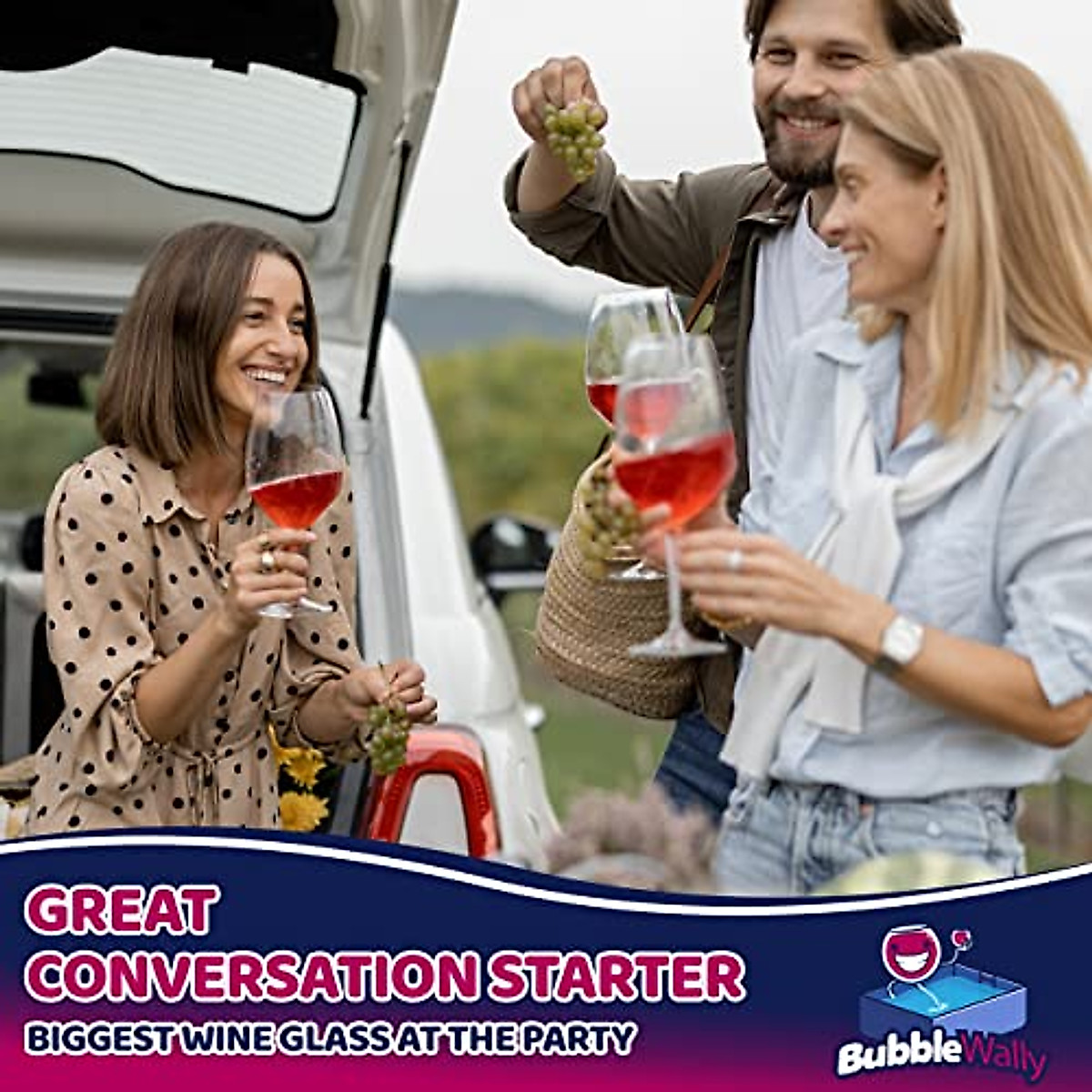 Giant Wine Glass Oversized (40 oz | 1.2L | Acrylic Plastic) - Big Wine Glass that Holds a Bottle of Wine | Wine Glass for Whole Bottle | Huge Full Bottle of Wine Glass