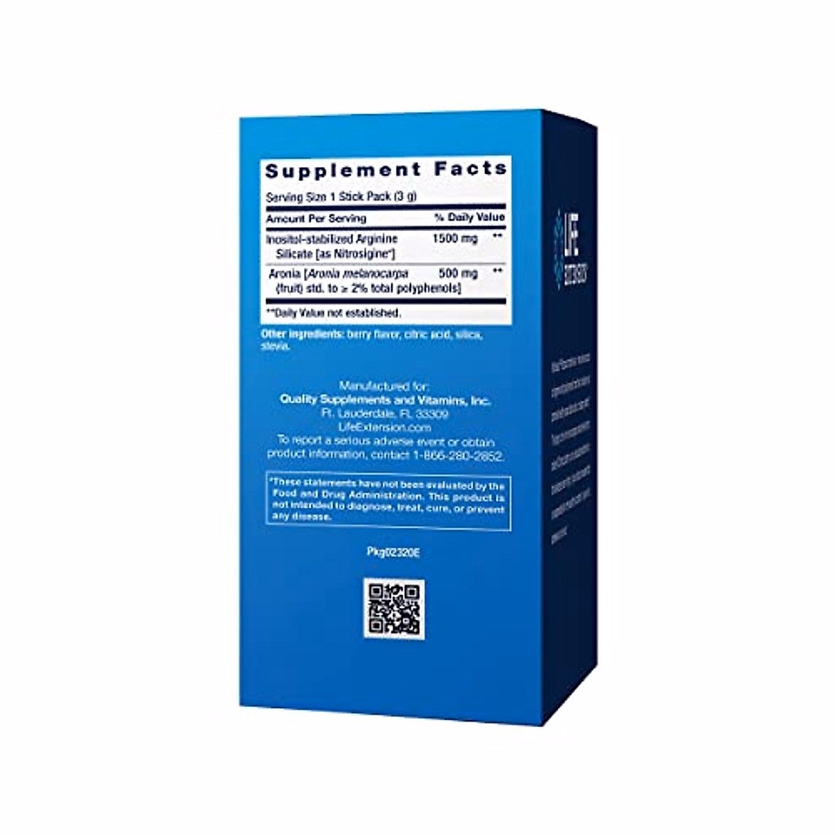 Life Extension NitroVasc Boost - Circulatory Health Supplement for Men - Arginine & Aronia for Nitric Oxide Production Support & Heart Health – Berry Flavor, Gluten-Free, Non-GMO – 30 Stick Packs