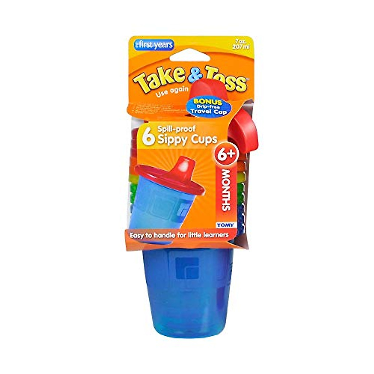 The First Years Take and Toss Spill-Proof Sippy Cup, Assorted, Pack of 6