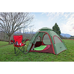 KAZOO Outdoor Family Tent Durable Lightweight, Waterproof Camping Tents Easy Setup, Beach Screen Tent Sun Shade 3 Person (Green)