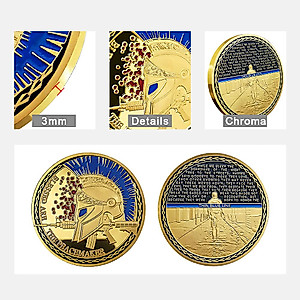 US Police Challenge Coin Thin Blue Line Prayer for Spartan Warrior Commemorative Collection