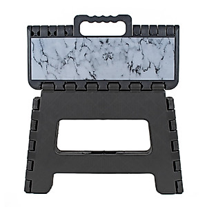 KOLORAE Step Stool - Opens Easy with One Flip. with Easy to Carry Handle. 14 Inch. Great for Kitchen, Bathroom, or Bedroom. Non-Slip Foldable Stools for Kids & Adults Up to 200 LBS