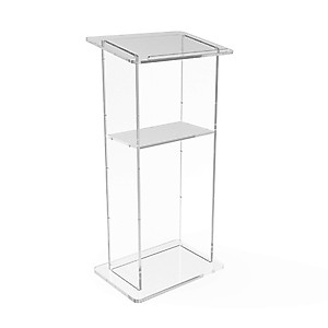 FixtureDisplays® Clear Acrylic Lucite Podium Pulpit Lectern 45" Tall 1803-2