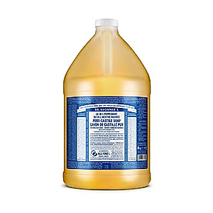 Dr. Bronner's - Pure-Castile Liquid Soap (Peppermint, 1 Gallon) - Made with Organic Oils, 18-in-1 Uses: Face, Body, Hair, Laundry, Pets and Dishes, Concentrated, Vegan, Non-GMO
