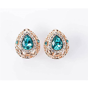 Woman Necklace Earrings Set Women Fashion Crystal Pendant Jewelry Decor Necklace + Earrings +Two-Piece Suit Elegant Women Jewellery Convenient and clever