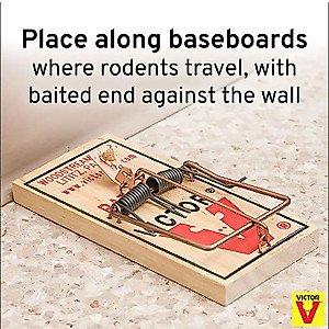 J&L Supply Victor M205 Snap Pack of 4 - Large Rat Traps - Original Wooden Victor Snaps, World's No.1, Trusted for Over 115 Years, Quick & Effective Results