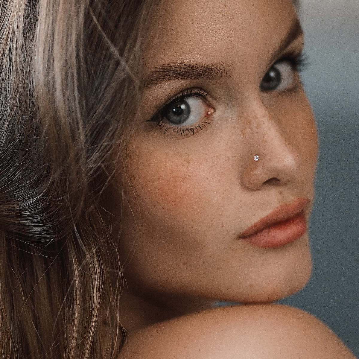 Jstyle 20G 8 Pcs a Set Stainless Steel Nose Rings Studs Piercing Body Jewelry 1.5mm 2mm 2.5mm 3mm G