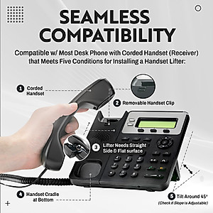 Wireless Headset for Desk Phone with Remote Hook ON and Off Handset Lifter, 300 Feet Mobility 8 Hours Talking (Explorer)