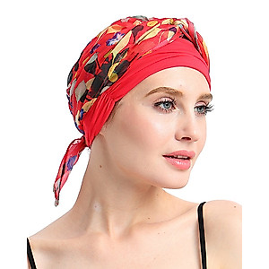Knits Fitted Turban Hat for Cancer Women DIY Easy Tie Chemo Bandana