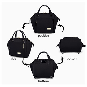 Lmbabter Baby Diaper Bag Nappy Backpack Waterproof Multi-Function Convertible Mini Smart Diaper Bag Backpack for Outdoor (Black)