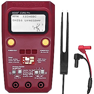 BSIDE ESR02 PRO Transistor Tester SMD Components Checker Mega328 NPN/PNP Diode Resistor Inductor Capacitance ESR Meter with Tweezers