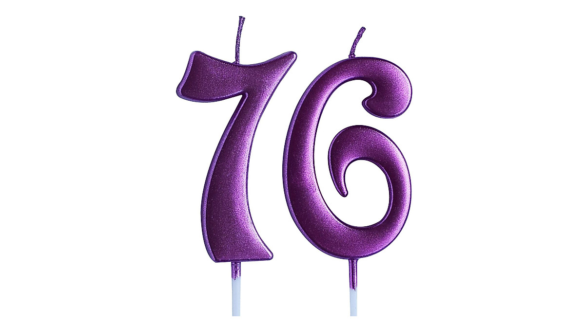 Pink 76th Birthday Candle - Celebrate in Style