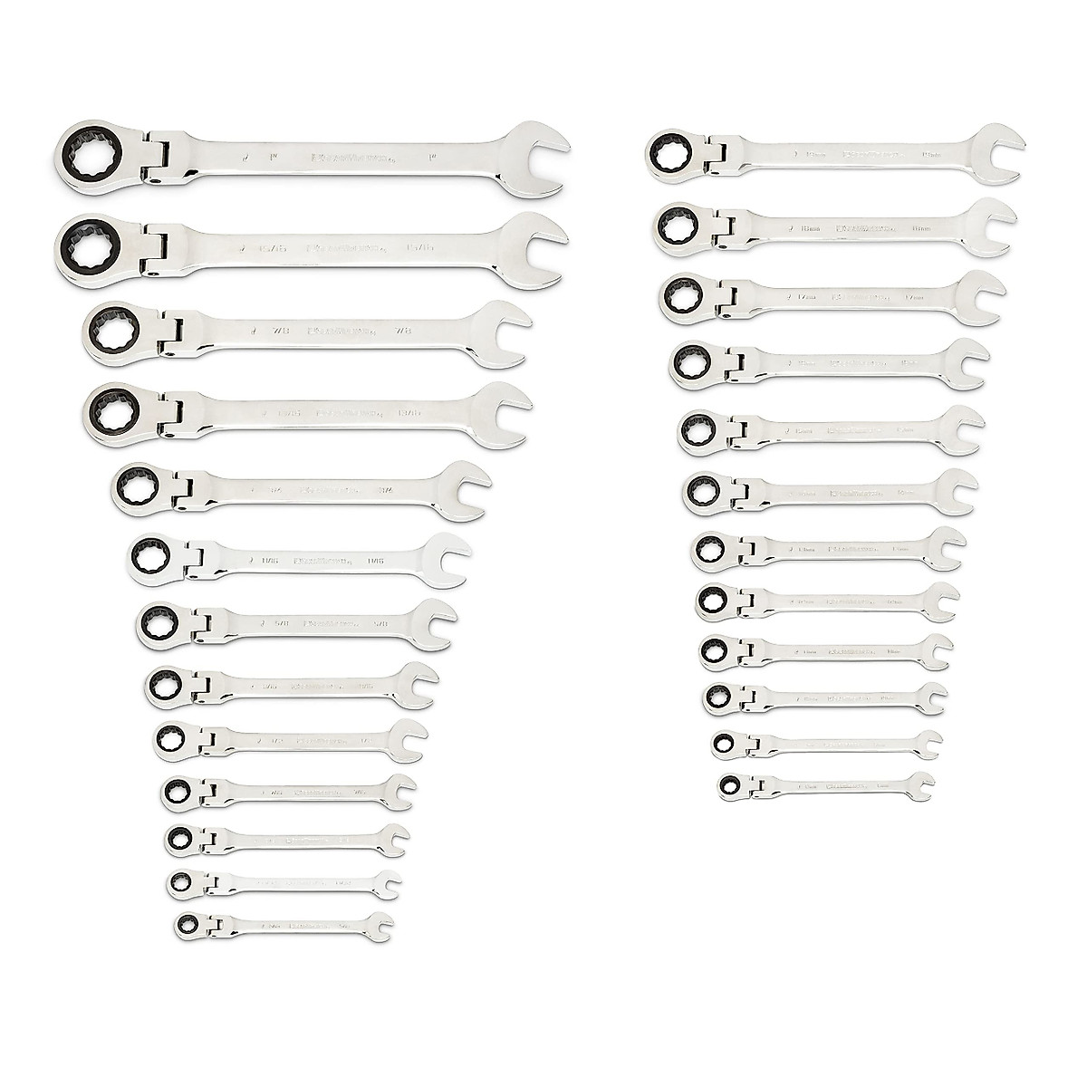 GEARWRENCH 25-Pc. Flex Combination Ratcheting Wrench Set, SAE/MM - 86730