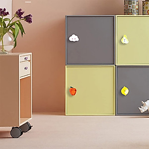 YOUYOUULU 4Pcs Cute-Kids-Drawer-Pulls, Kawaii-Fruits-Ceramic-Knobs, Colorful-Children's-Cabinet-knobs Nursery-Cupboard-Closet-Handles