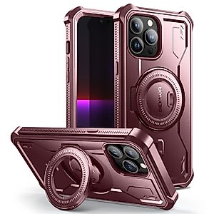 Dexnor Magnetic Case for iPhone 13 Pro Max, Compatible with MagSafe, [Built in Screen Protector and Kickstand] Full-Body Heavy Duty Case Protective Cover for iPhone 13 Pro Max 6.7 Inch, Red