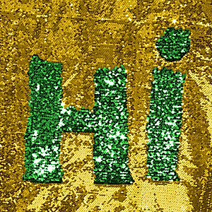 Manyshofu Mermaid Sequin Fabric Shimmer Reversible Sequin Fabric, Wall Flip Sequin Fabric Mesh Glitter Fabric for Sewing DIY Graffiti Wedding Half of Yard - Two Tone Emerald Green & Gold