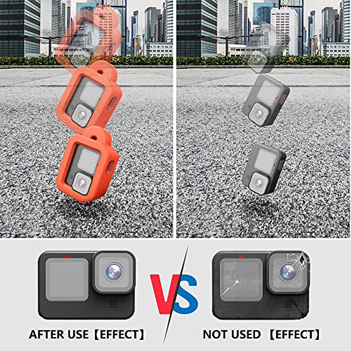 NUOBAKE Mouth Mount + Floaty Case + Floating Hand Grip for GoPro Hero 11 10 9 Black, Floating Case with Long Screw and Adhesive Anchors for Snorkeling, Surfing, Wakeboarding, GoPro Hero Accessories