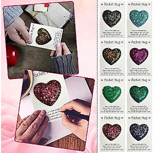 Pocket Hug Heart with Greeting Cards, Mini Cute Heart Pocket Hug Decoration, Carry Heartwarming Message to Hug Whoever Needs, Cute Decorations Gift for Birthday Valentines Thanksgiving (Pink)