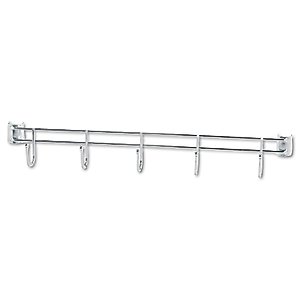Alera SW59HB424SR Hook Bars for Wire Shelving, Five Hooks, 24-Inch Deep, Silver, 2 Bars/Pack