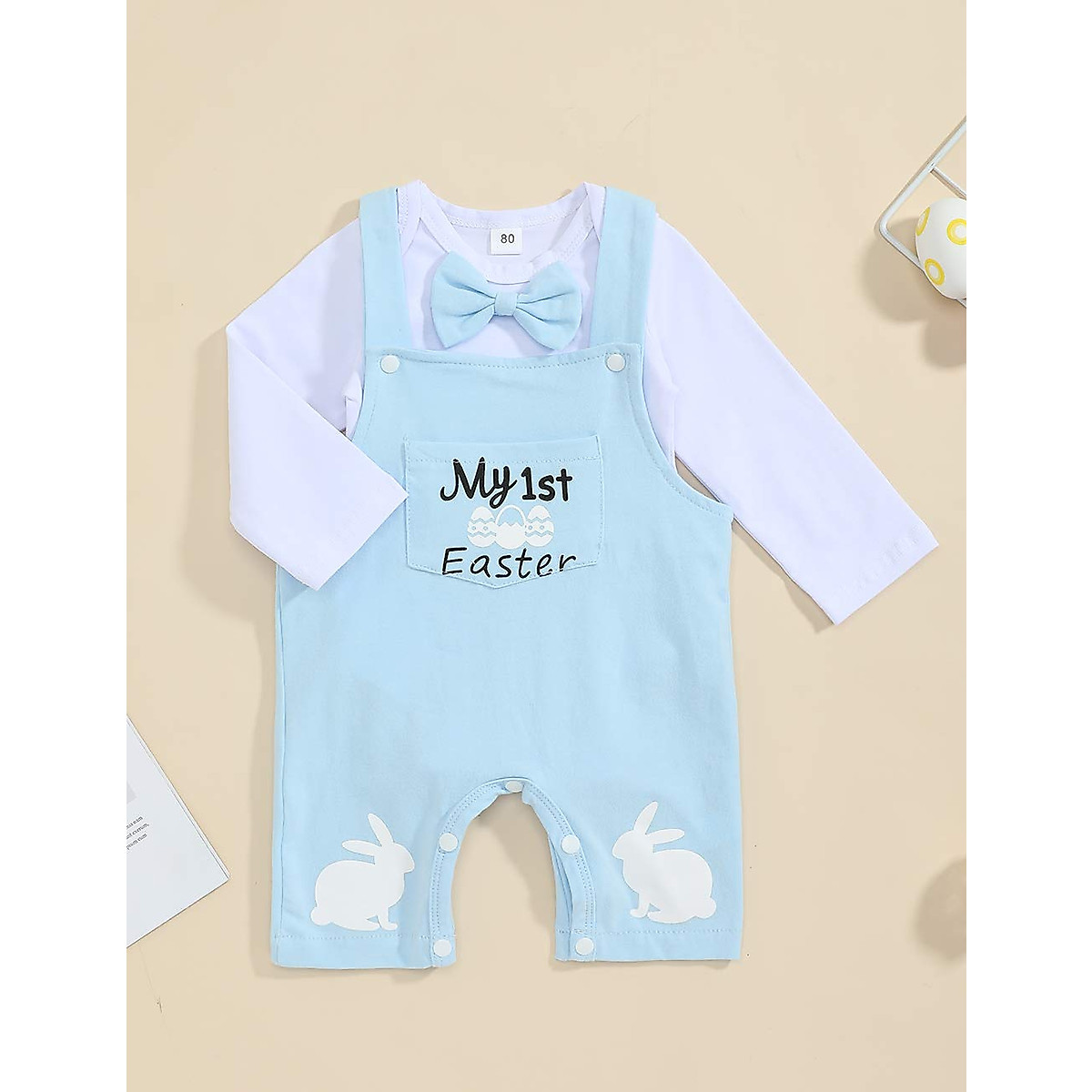 Xuuly Baby Boy Easter Outfit Cute Gentle Romper Top Overall Pant Sets My First Easter Baby Boy Outfit