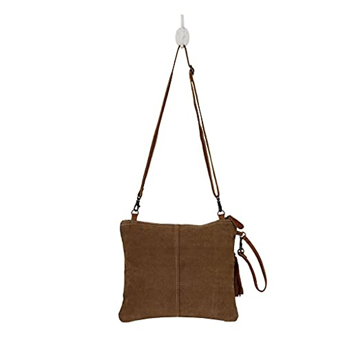 Myra Bag French Toast Small & Cross Body Bag Upcycled Canvas & Leather S-2649