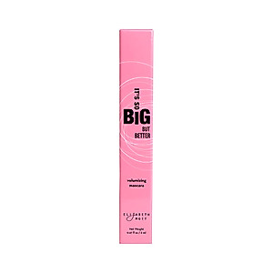 Elizabeth Mott Black Volumizing Smudge-Proof Mascara-Cruelty Free Lengthening Fiber Mascara with Hourglass Wand-Water Resistant,No Clump,Amazing Eyelashes,Safe with Lash Extensions,Full-Size 10ml