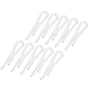 Mini Skater 2 Inch U Shape Clear Shirt Folding Clips Durable Plastic Alligator Clips with Teeth for Ties Socks Pants and Dress,100Pcs
