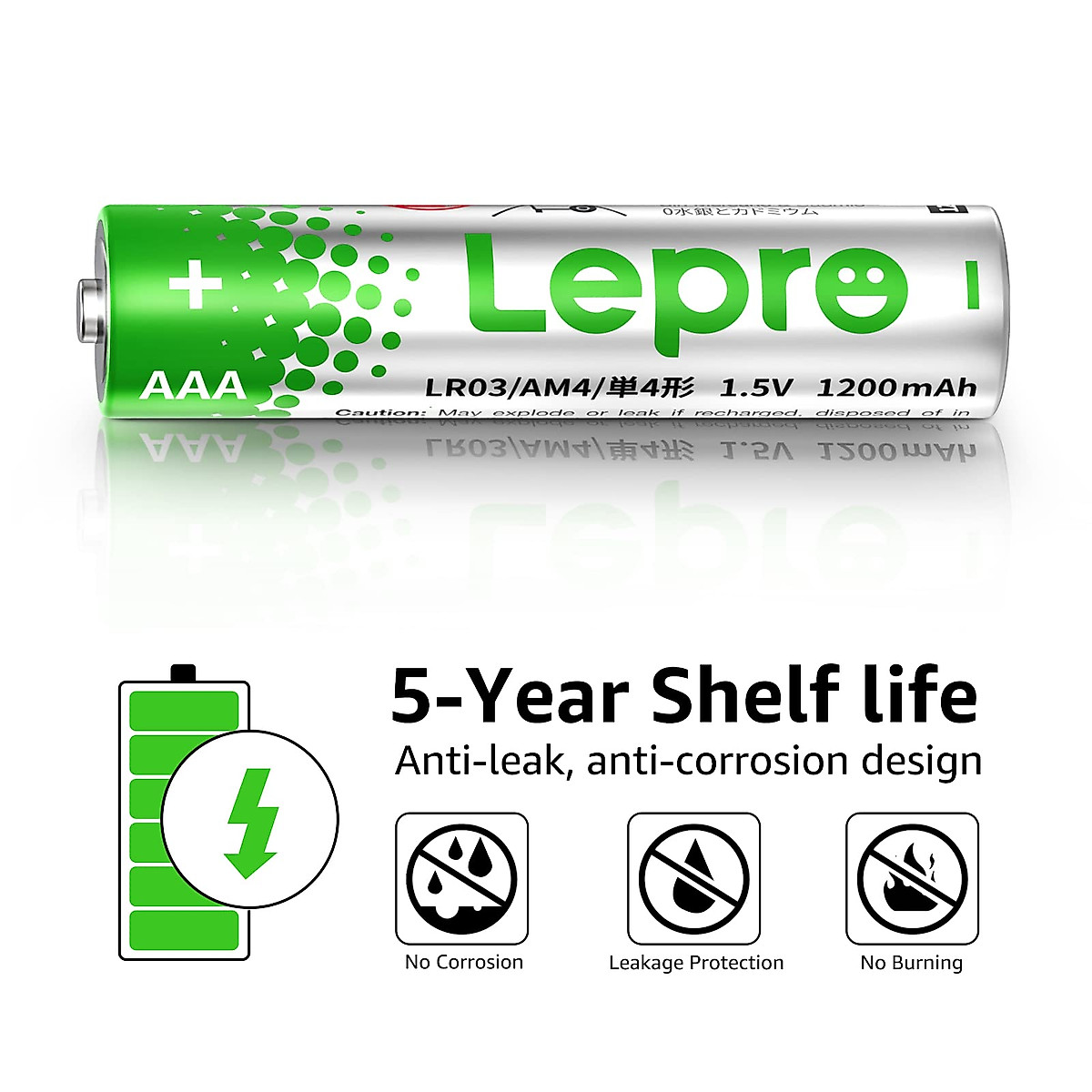 Lepro AAA Batteries 24 Pack, Triple A Batteries with Ultra Long-Lasting Power – High Performance,1.5V Leak-Proof, Corrosion-Resistant Alkaline AAA Batteries, Ideal for Home & Office Devices