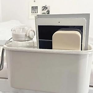 2 Pack White Hanging Cup Holders,10x5x4.5"Trolley Basket Storage,Rolling Cart Accessories Hanging Buckets Hanging Bins,Plant Containers,Storage Bucket,Make Up Pencil Holder,Kitchen Storage Container