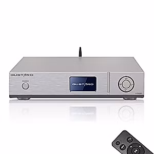 Gustard X26 Pro Full-Balanced MQA DAC Dual ES9038PRO K2 Clock Synthesizer LDAC USB/Coaxial/Optical/Bluetooth/IIS XMOS XU216 DSD512 768KHz Decoder HiFi Digital Class A DAC with Remote (Silver)