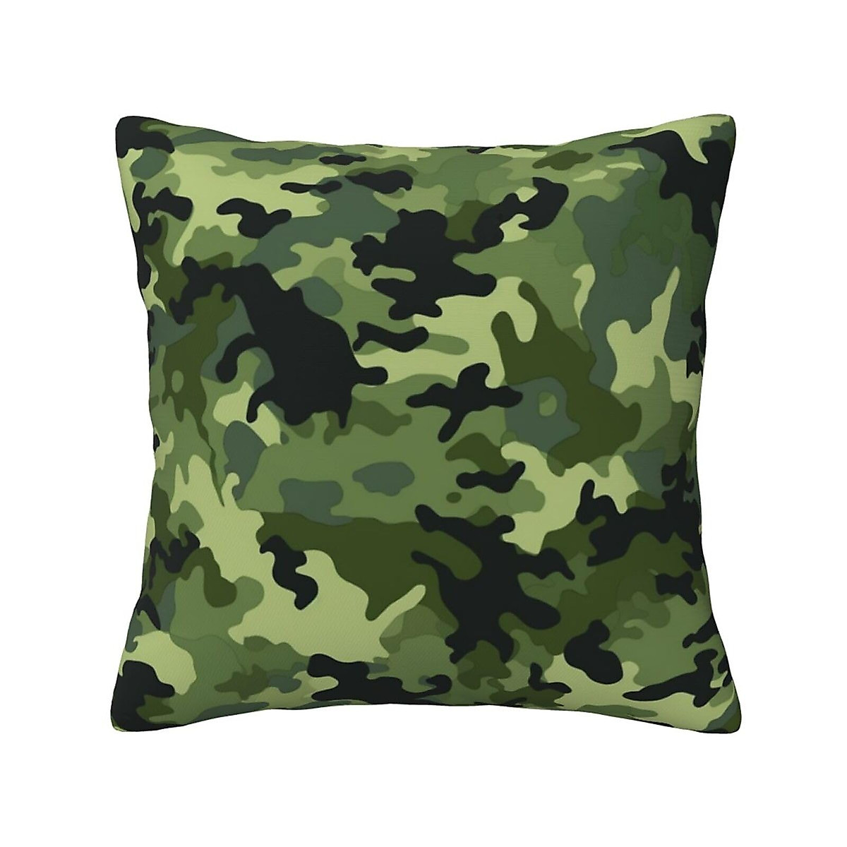 AdaNti Camo Green Print Throw Pillow Cover Square Soft Cushion Cover Throw Pillow Case for Home Decor Living Room Bed Couch Car 12"x12"