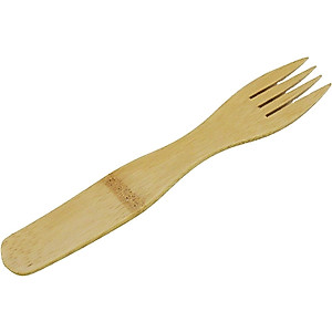 JapanBargain 3806, Large Bamboo Spoon Fork and Butter Spreader Set for Eating or Cooking Dishwasher Safe, Set of 6