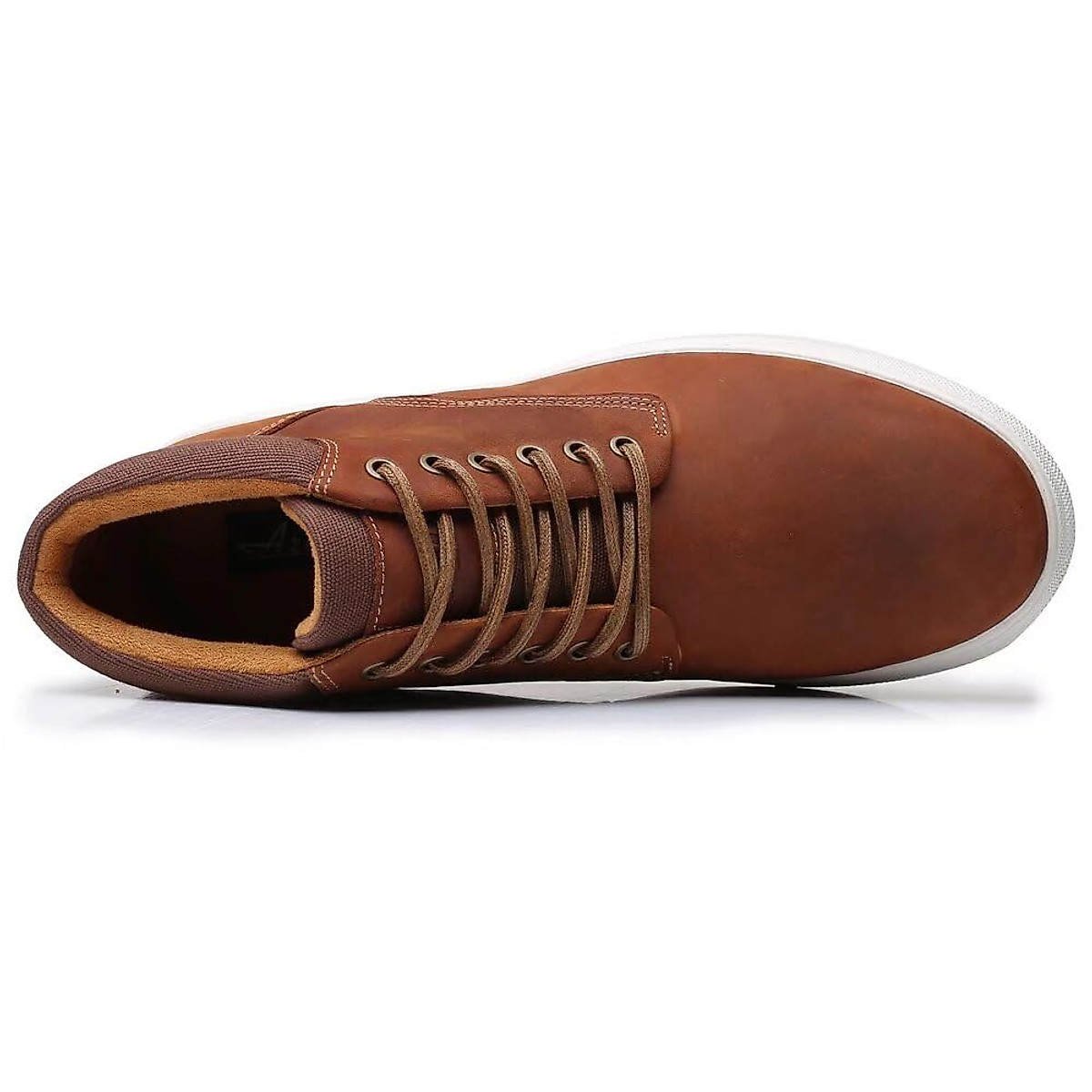 Arkbird Casual Sneaker Shoes, Lace-up Leather Chukka Boots for Men, Tan 9.5