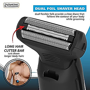 Wahl Manscaper Deluxe Hair Trimmer and Shaver for Total Body Grooming and Your Hair Down There with Safe-Touch Detachable Stainless Steel Precision Blades - Model 5708