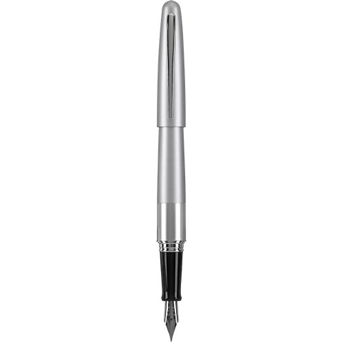 PILOT Metropolitan Collection Fountain Pen, Silver Barrel, Classic Design, Fine Nib, Black Ink (91113)