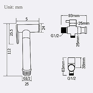 ZLOCYIVHE Cloth Diaper Sprayer Black Hand Held Bidet Sprayer for Toilet Hand Shower for Toilet Set Brass with Soft Change Cold Water Bidet Shower Attachment